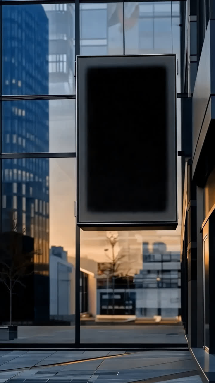 Digital billboard screen live mockup on office building animated ...