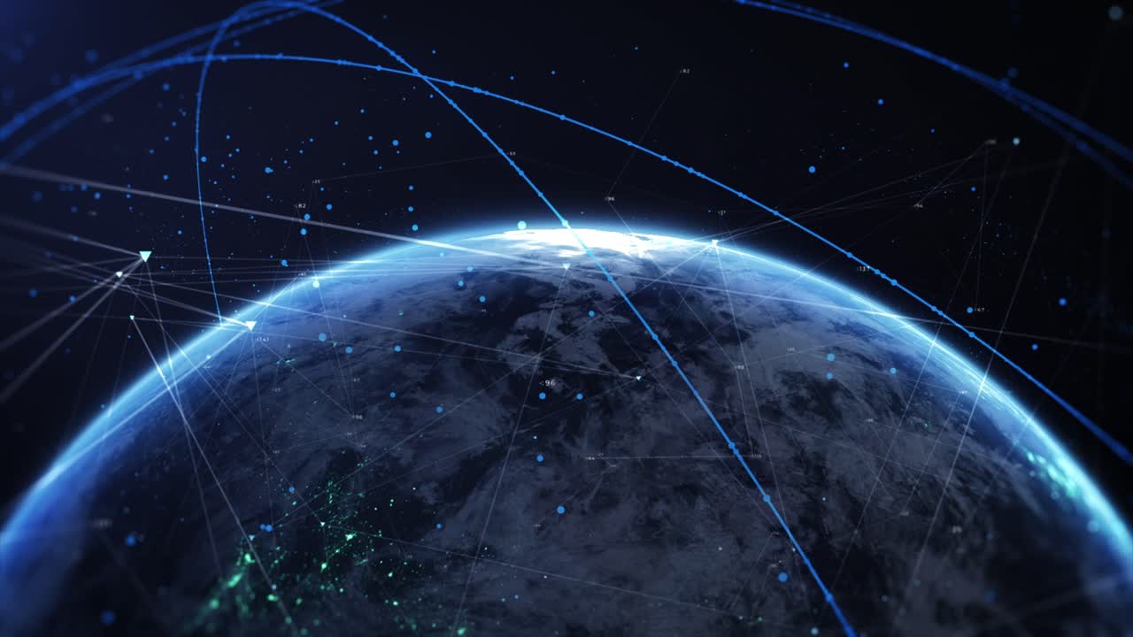 Premium stock video - Digital connected earth networked global digital ...