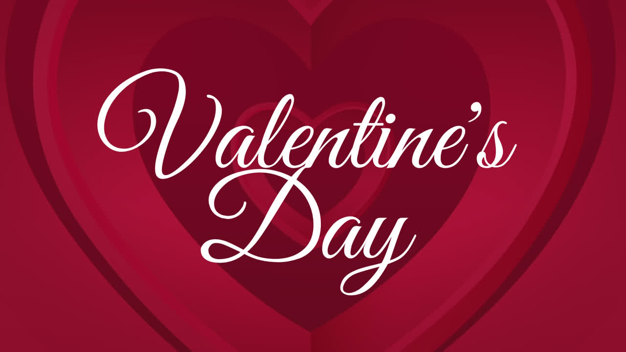 Texto de feliz día de san valentín con corazones | Vídeo de stock Premium