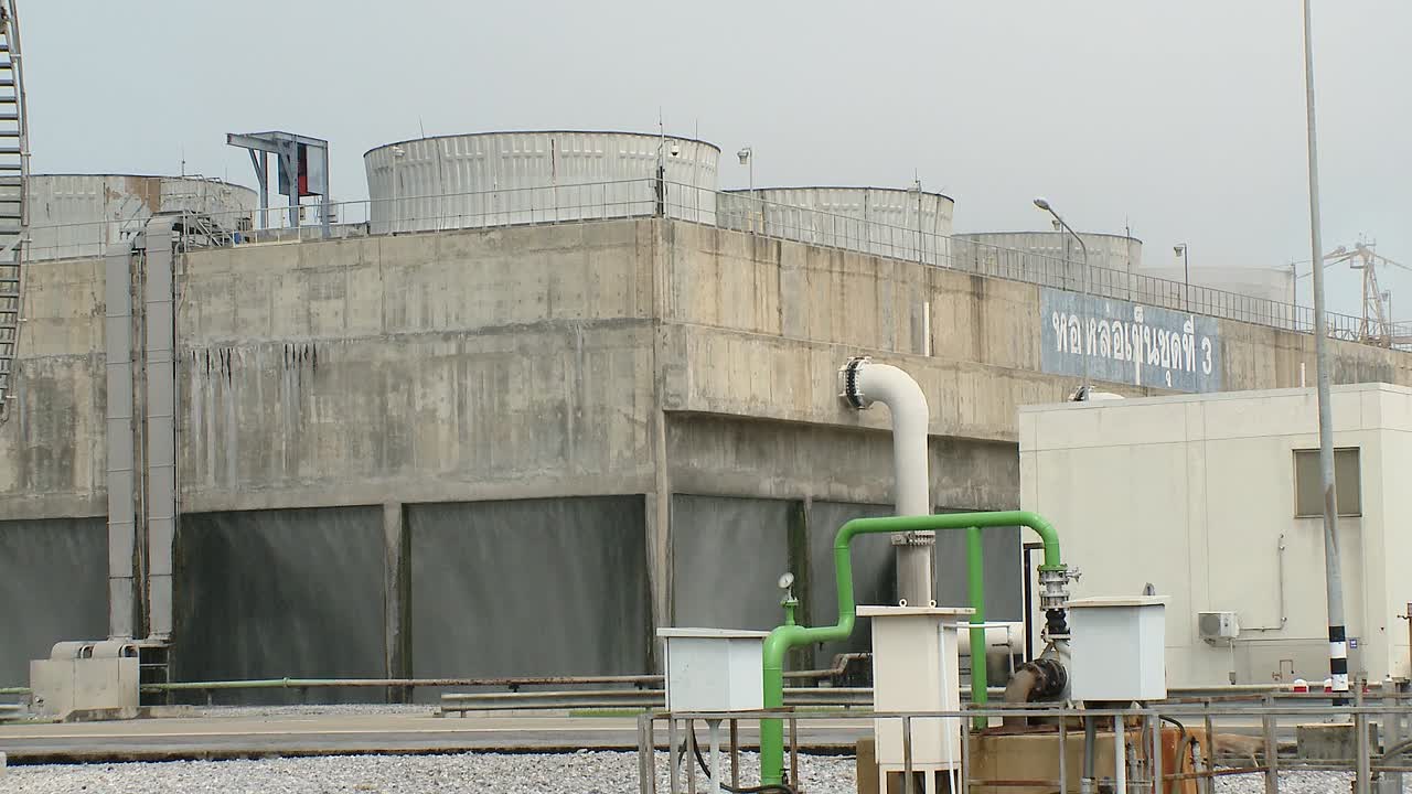 Power generation station cooling infrastructure and towers. Water ...