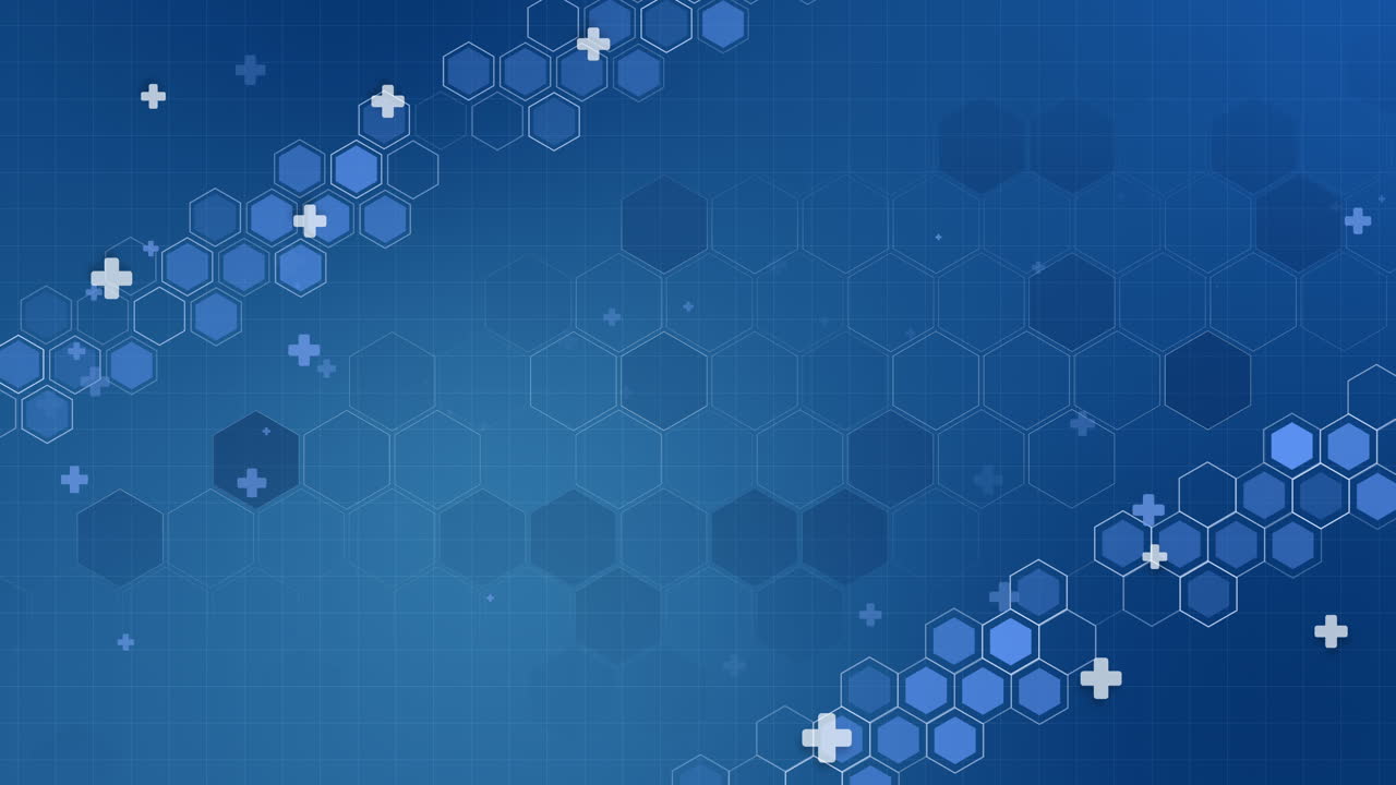 Medical blue background. Geometric abstract animation with hexagons ...