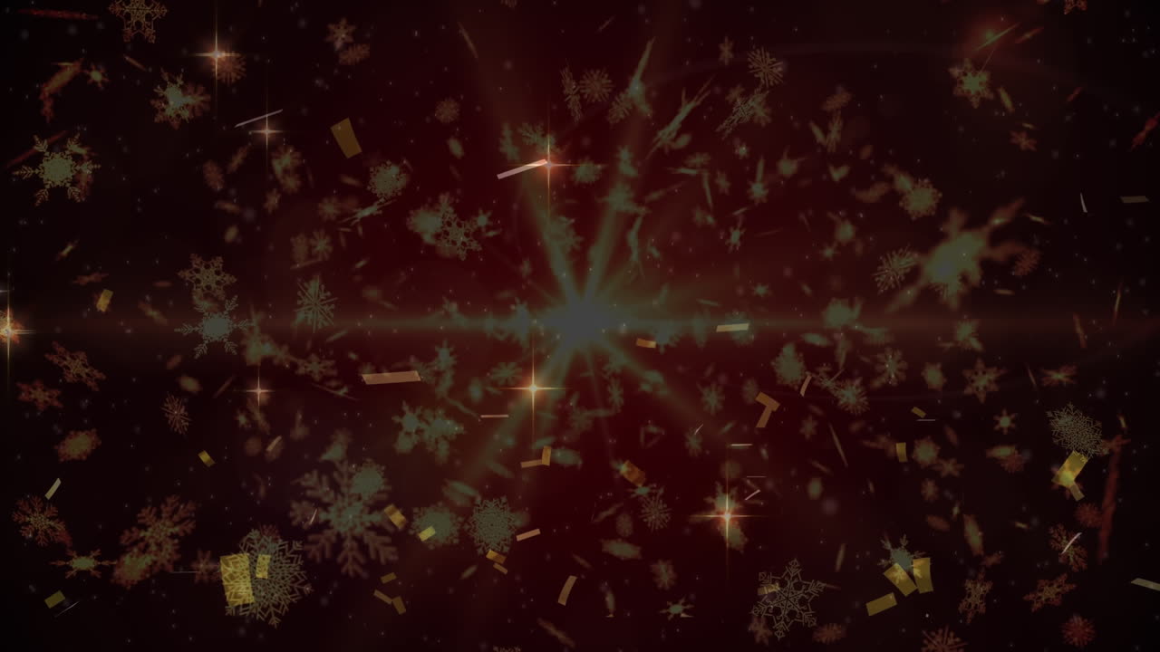 Premium stock video - Glowing spot of light and confetti falling ...