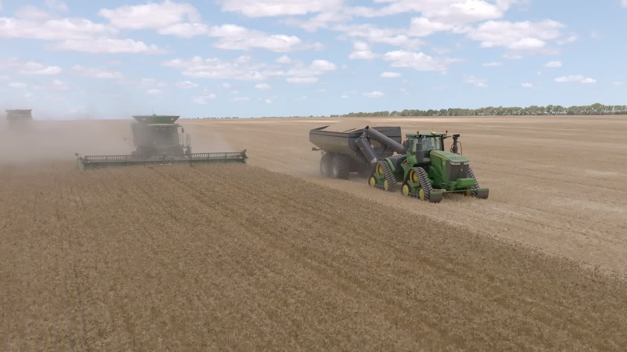 Broad Acre Grain Harvesting In Western Australia Free Stock Video ...