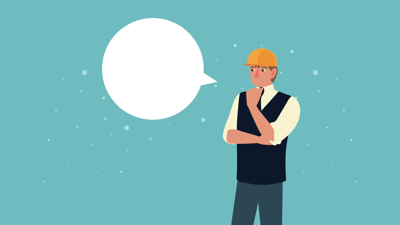 Professional architect talking character animation | Premium Stock ...