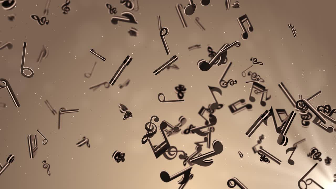 Стоковое видео категории «Премиум» — 3d animated with black musical ...