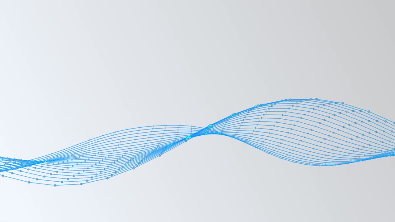 Premium stock video - Connection of blue lines and nodes on silver