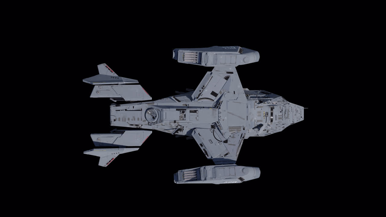 Fighter Spaceship Landing View - Top, Black Background Suitable For ...