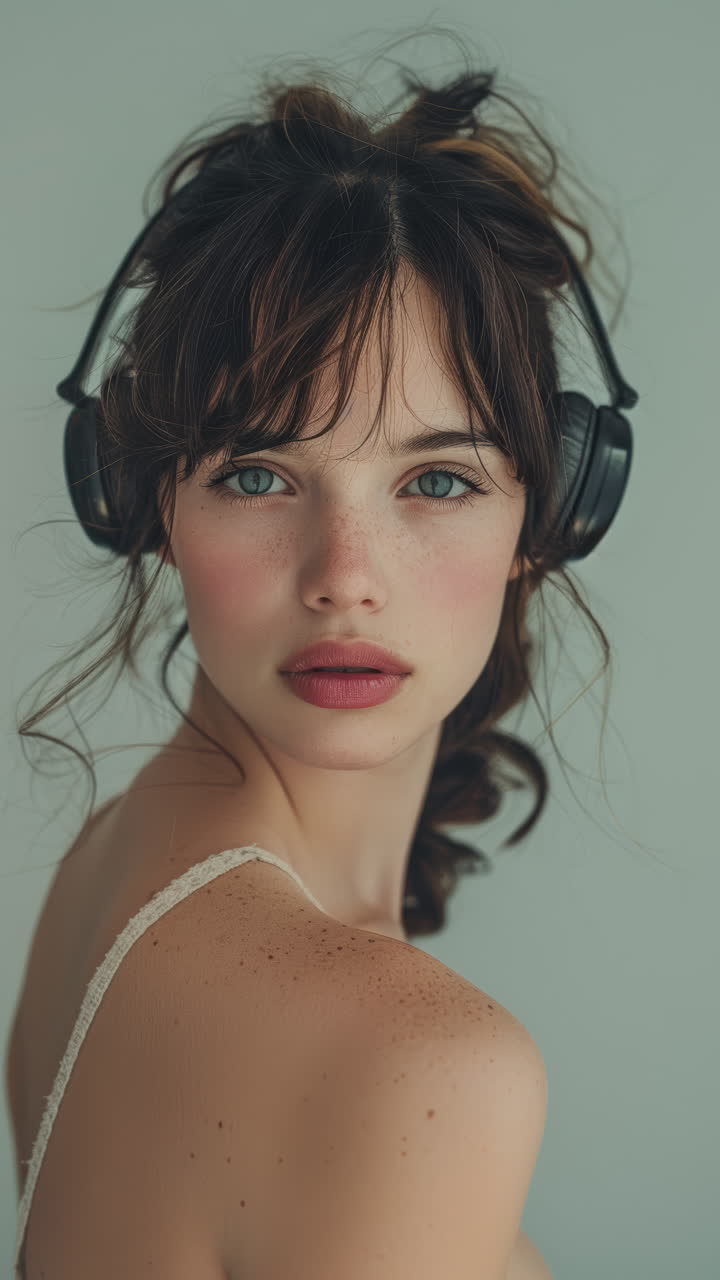 Females with audio speakers and headphones made with ai Free Stock ...