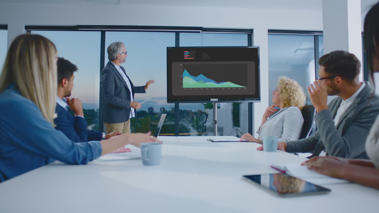 Business Presentation in Office Meeting Room | Premium Stock Video Footage