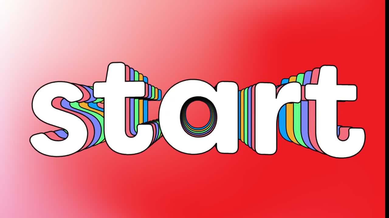 Premium stock video - Animation of multiple start text over red background