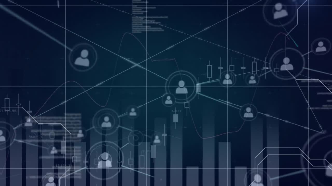 Premium stock video - Network of connections and data processing