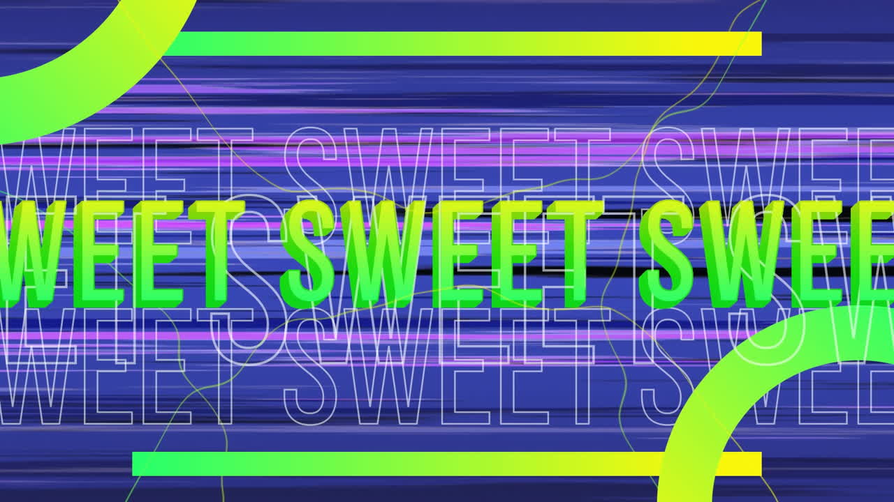 Animation of sweet text over moving blue stripes | Premium Stock Video ...