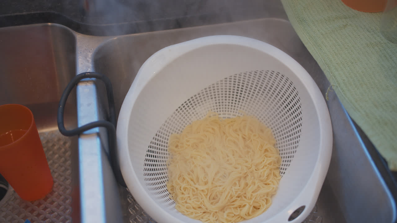 Straining Spaghetti In A Sink Free Stock Video Footage Download Clips