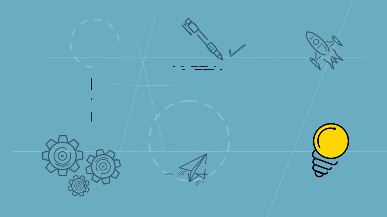 Premium stock video - Digital business platform icon against blue ...