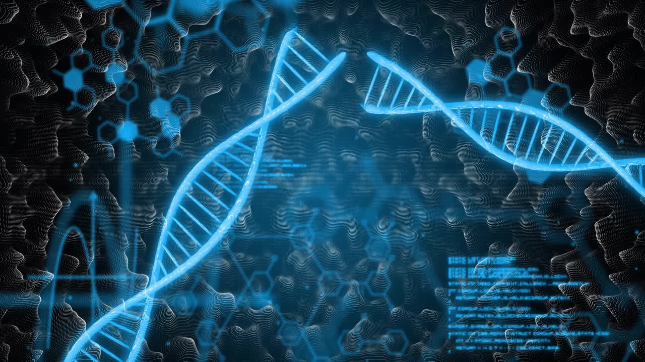 Animation of chemical formula over dna strands | Premium Stock Video ...