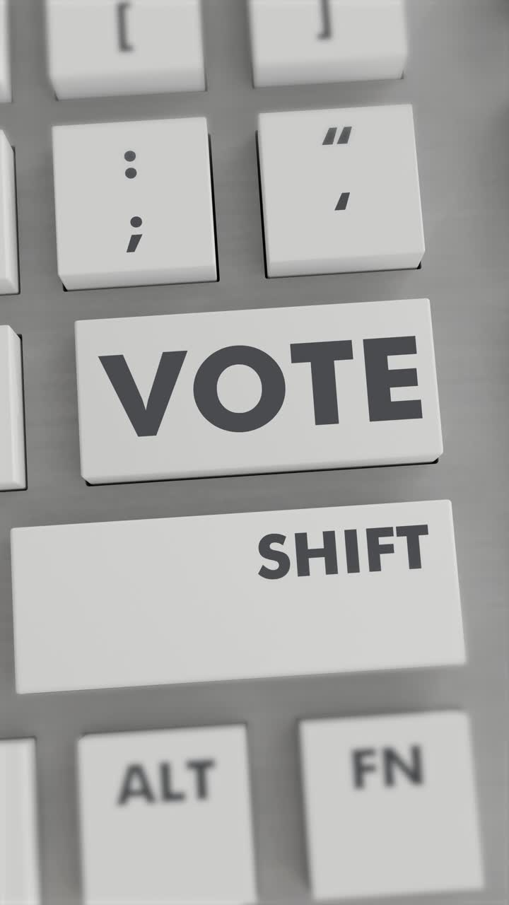 VOTE BUTTON PRESSING ON KEYBOARD Vertical Video | Premium Stock Video ...