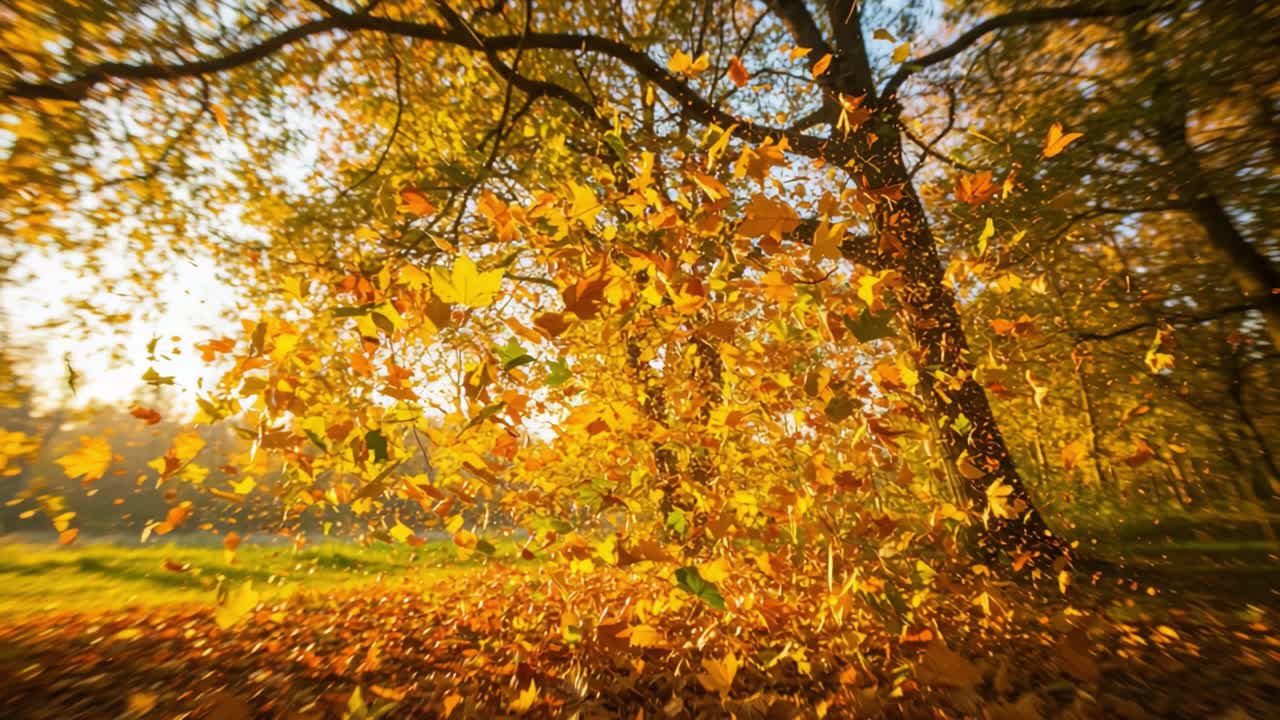 A Vibrant Display of Autumn Foliage: Captured Moments of Golden Leaves ...
