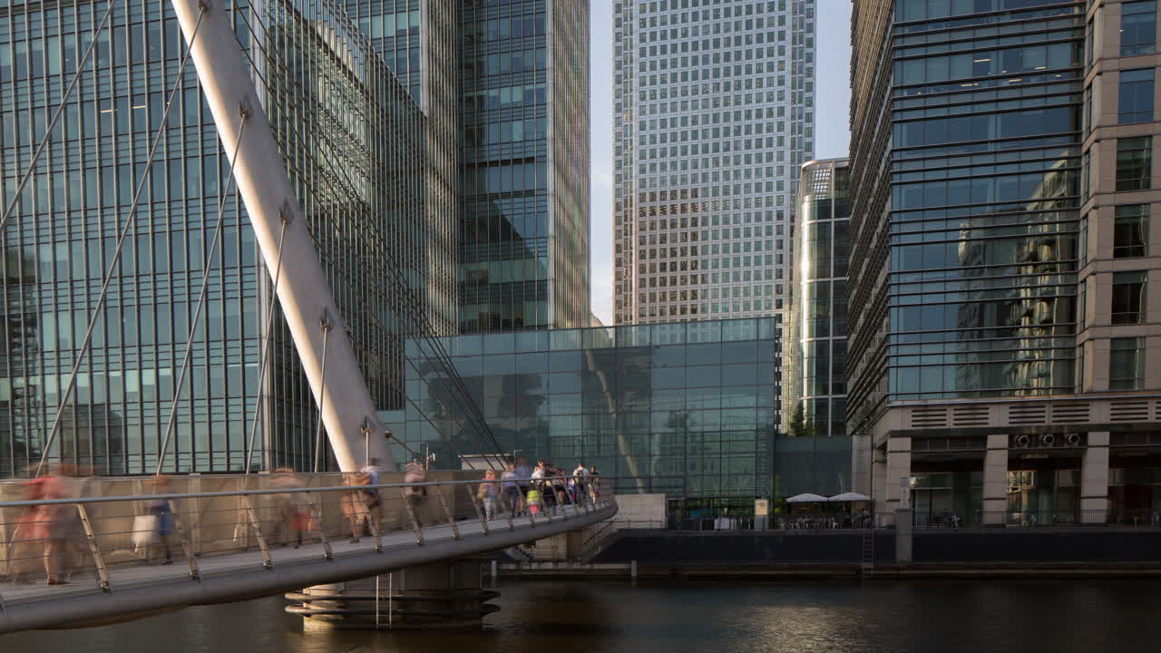 Premium stock video - Docklands footbridge 4k 01