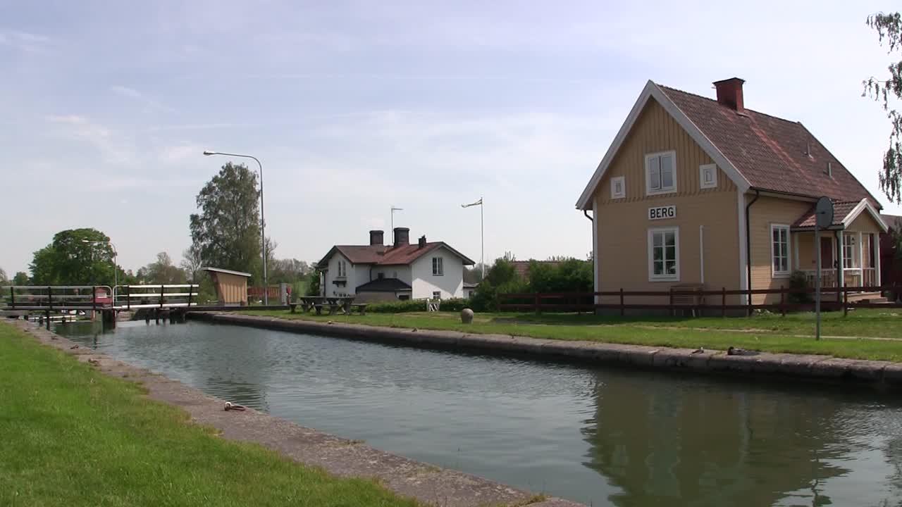 Sluice House At Berg At Göta Canal, Sweden Free Stock Video Footage ...