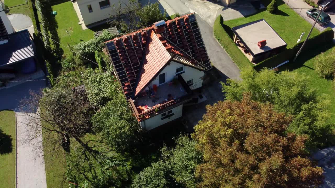 Premium stock video - Roof repair aerial clips