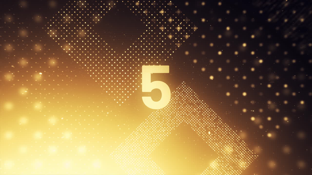Modern Luxury Gold 10 Seconds Countdown Timer Clock Clean Particles