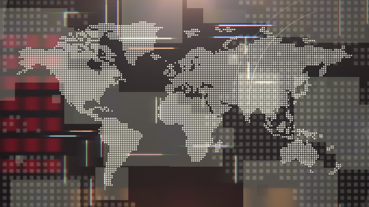 Premium stock video - News intro graphic animation with lines and world map 13
