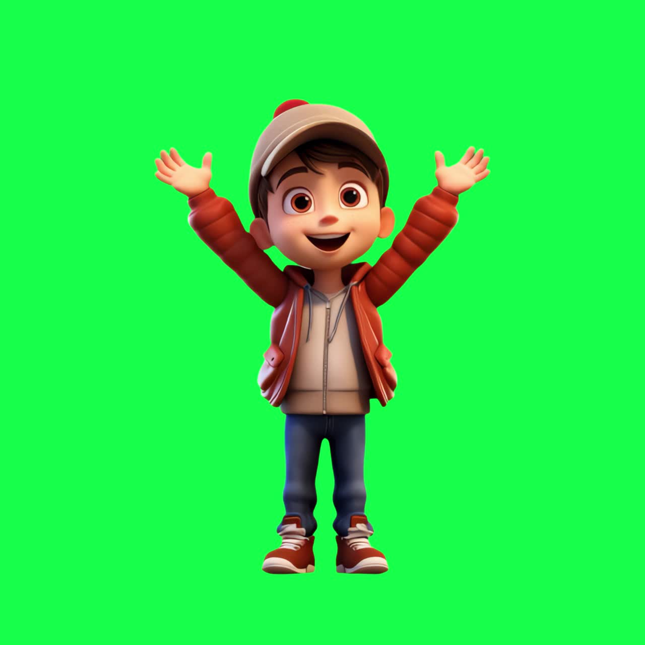Cheerful animated character posing | Premium Stock Video Footage