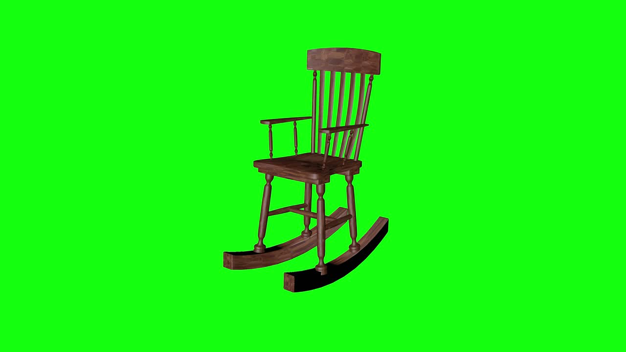 Premium stock video - 8 animations 3d antique wood rocking chair green ...