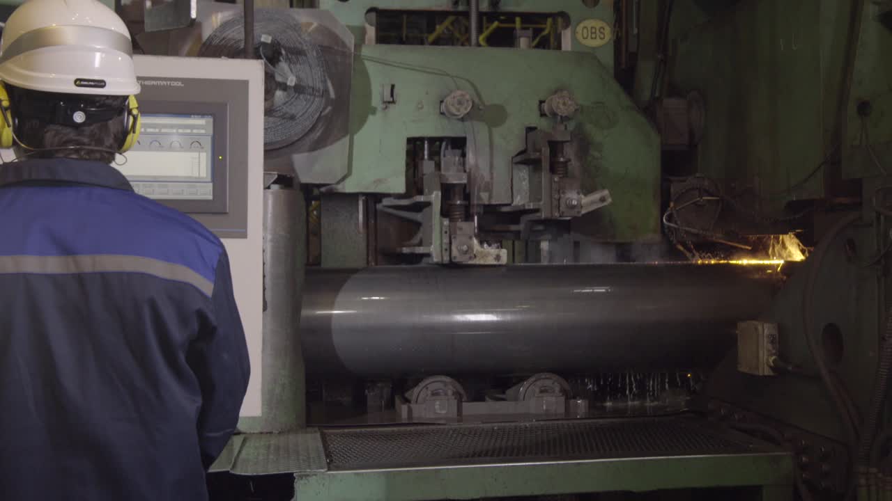 Metal Pipe Production Line | Premium Stock Video Footage