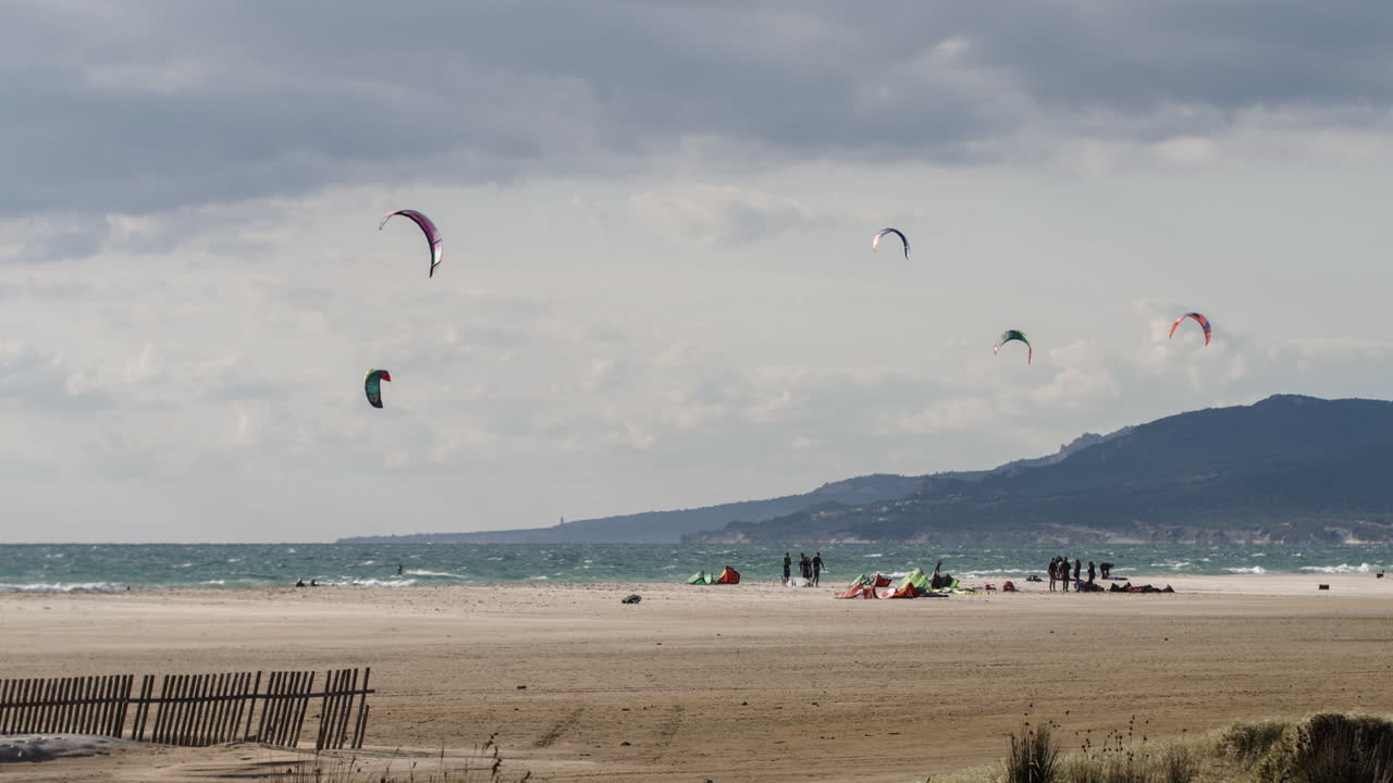 Premium stock video - Tarifa windsurfers 4k 00
