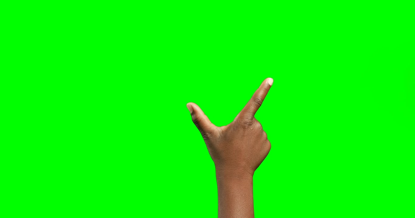 Premium stock video - Person making hand gesture against green screen ...
