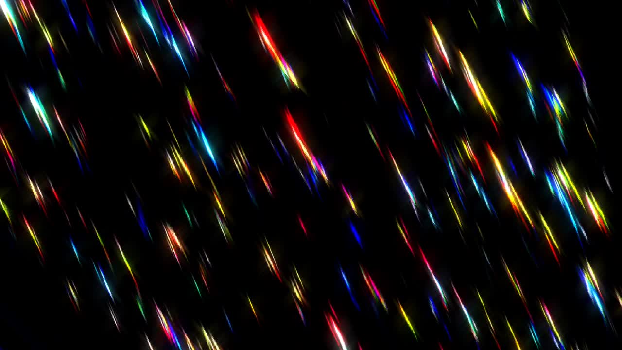 Shining bright lines set wave motion, colorful, on black background ...