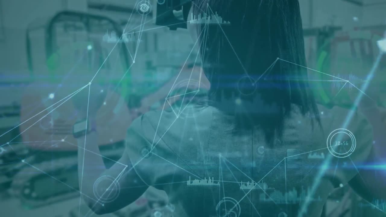 Science Composition Woman Using Augmented Reality Combined With ...