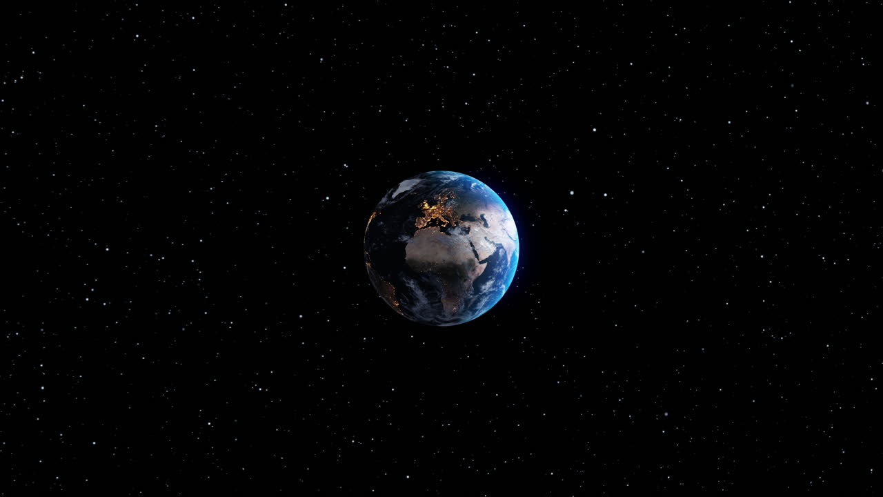 Planet Earth 3D Orbital Animation With Realistic Geography Surface And ...
