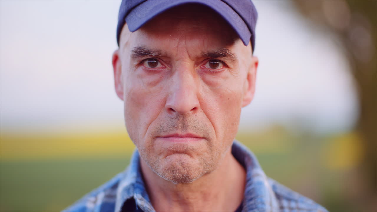 Free stock video - Very nervous adult man looking into camera 2